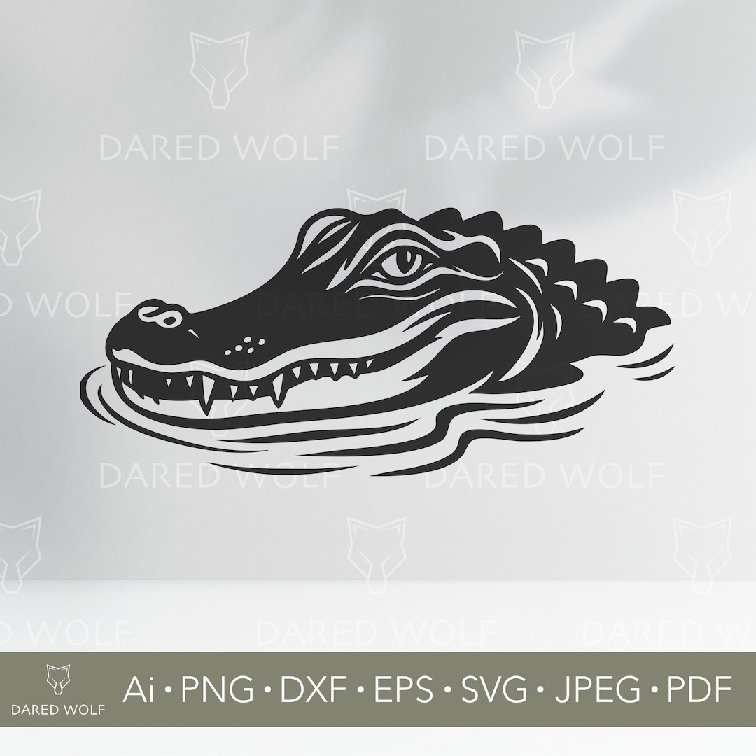 Alligator Head Vector Art: Crocodile SVG, Vinyl Cut File - Etsy