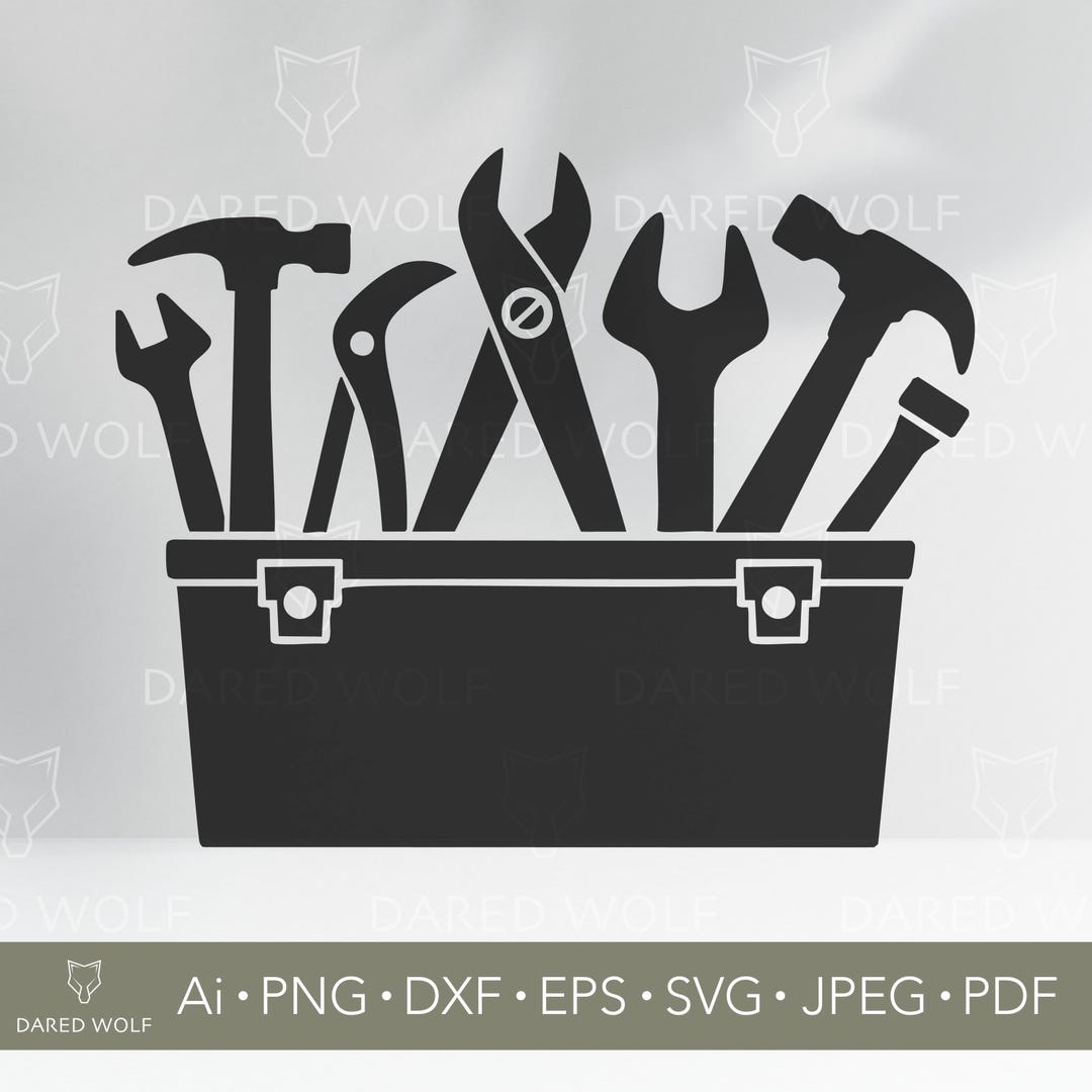 Toolbox SVG: Handyman Tools Clipart for Cricut, Silhouette - Etsy