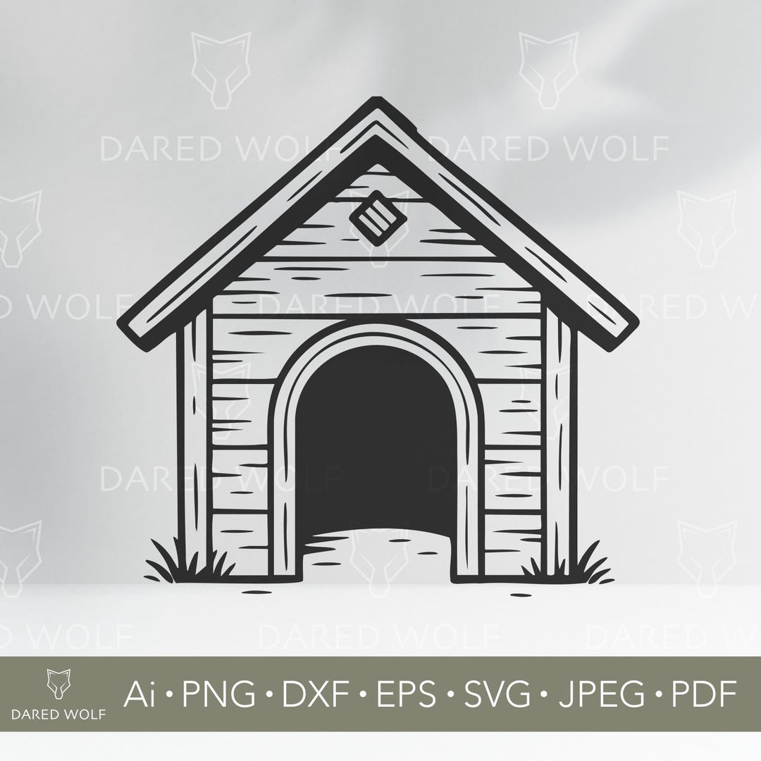Dog House Vector Outline: Rustic Pet Shelter SVG for Cricut - Etsy