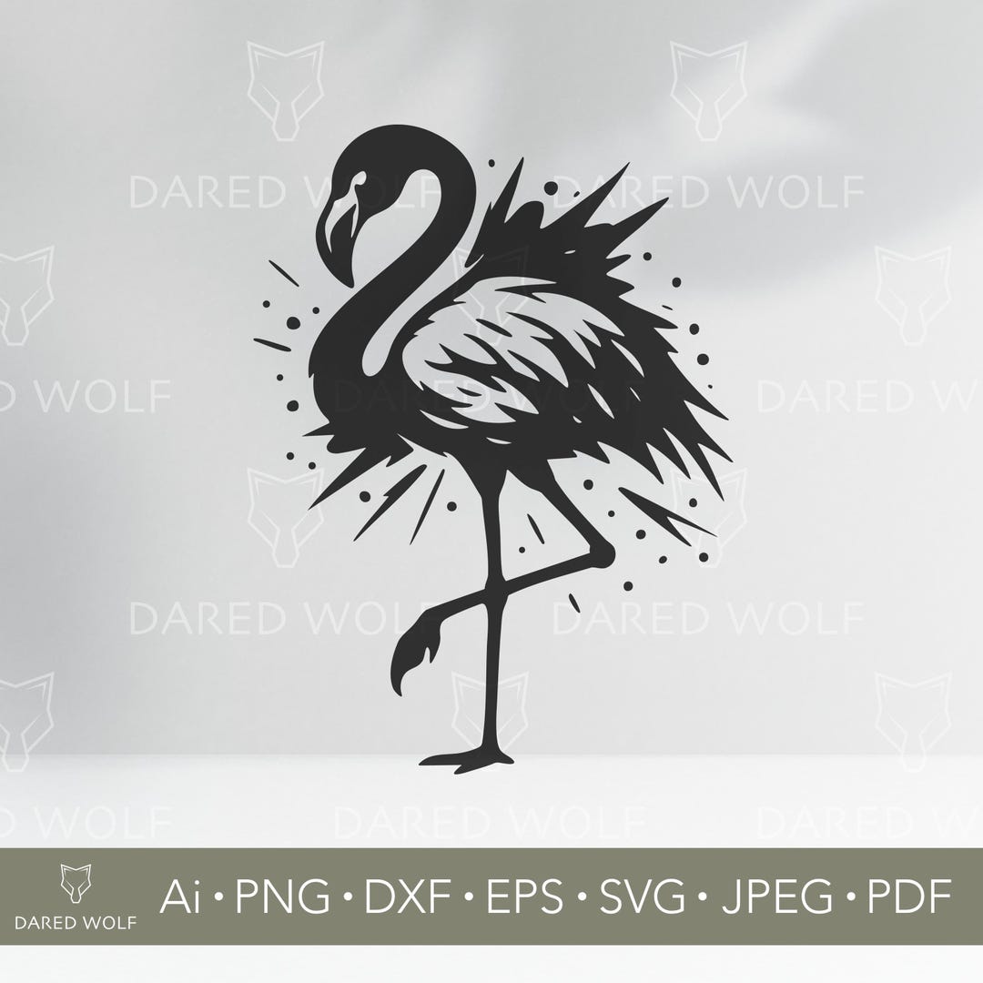 Bold Flamingo Vector Art: Retro Tropical Bird SVG (digital File) - Etsy