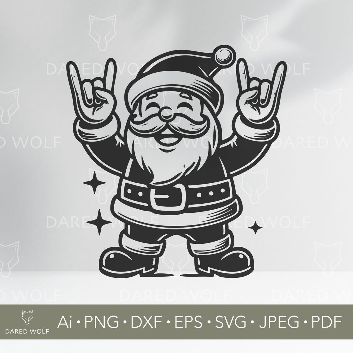 Rocker Santa SVG | Christmas Vector Art (digital Download) - Etsy