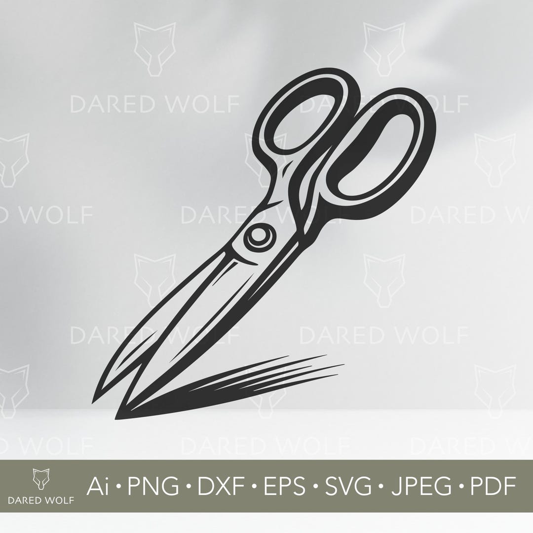 Scissors Clipart - Cutting Tool Vector - Bold Black Line Art for Sewing ...