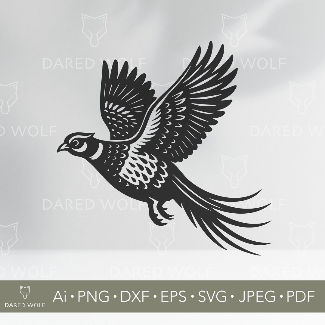 Flying Pheasant SVG: Hunting Bird Vector Art for Cricut - Etsy