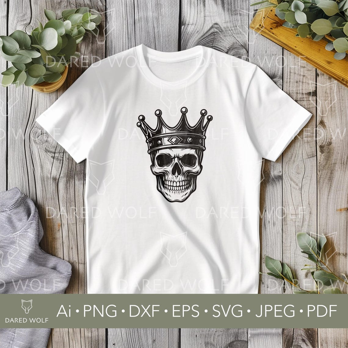 Skull Crown Vector Art | King Skull SVG for Cricut and Silhouette ...