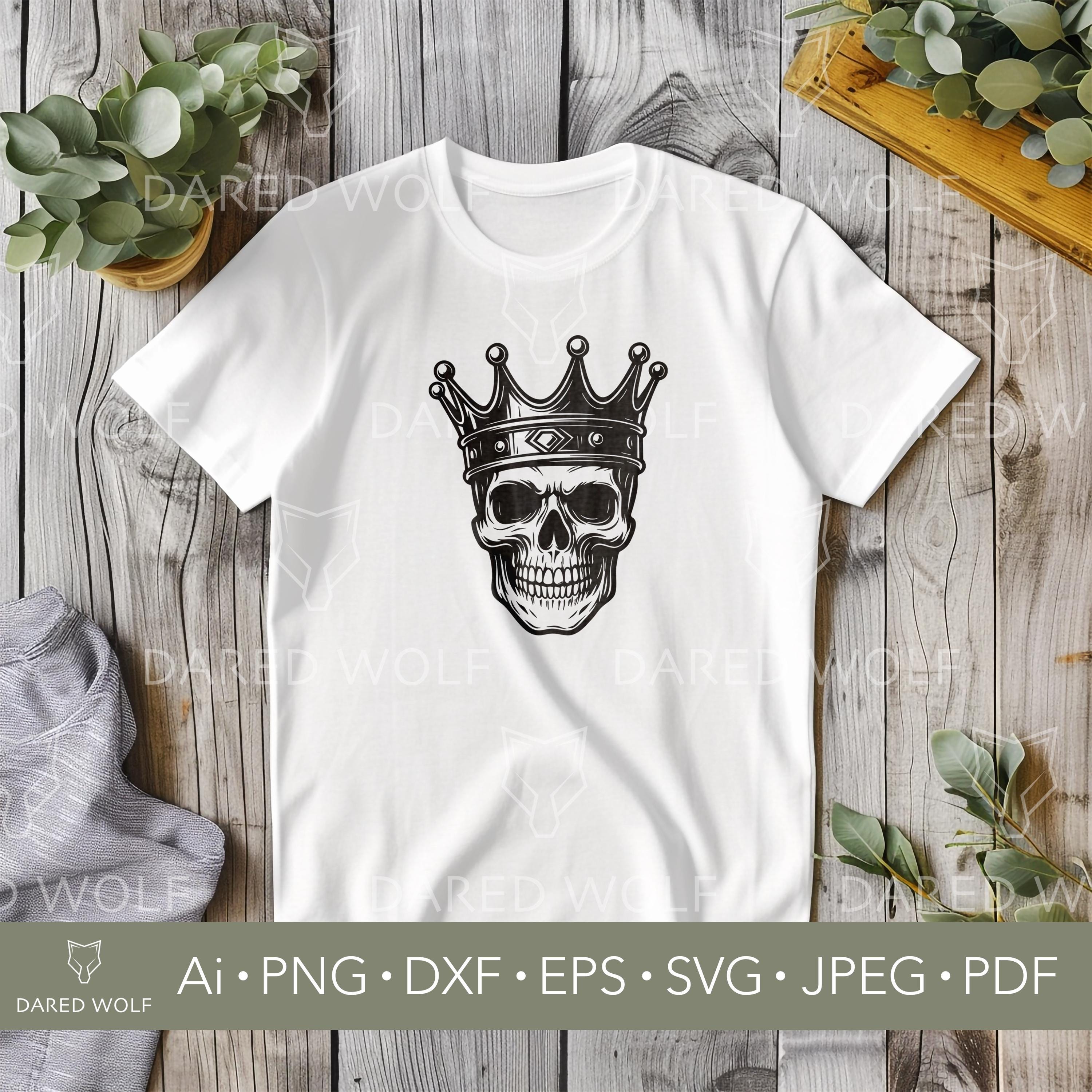 Skull Crown Vector Art | King Skull SVG for Cricut and Silhouette ...