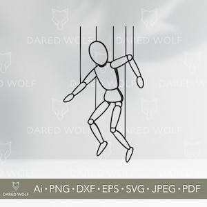 Marionette Puppet SVG: Articulated Figure Vector for Cricut, Silhouette ...