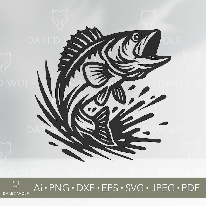 Jumping Fish Vector Art | Fishing SVG for Cricut and Silhouette ...