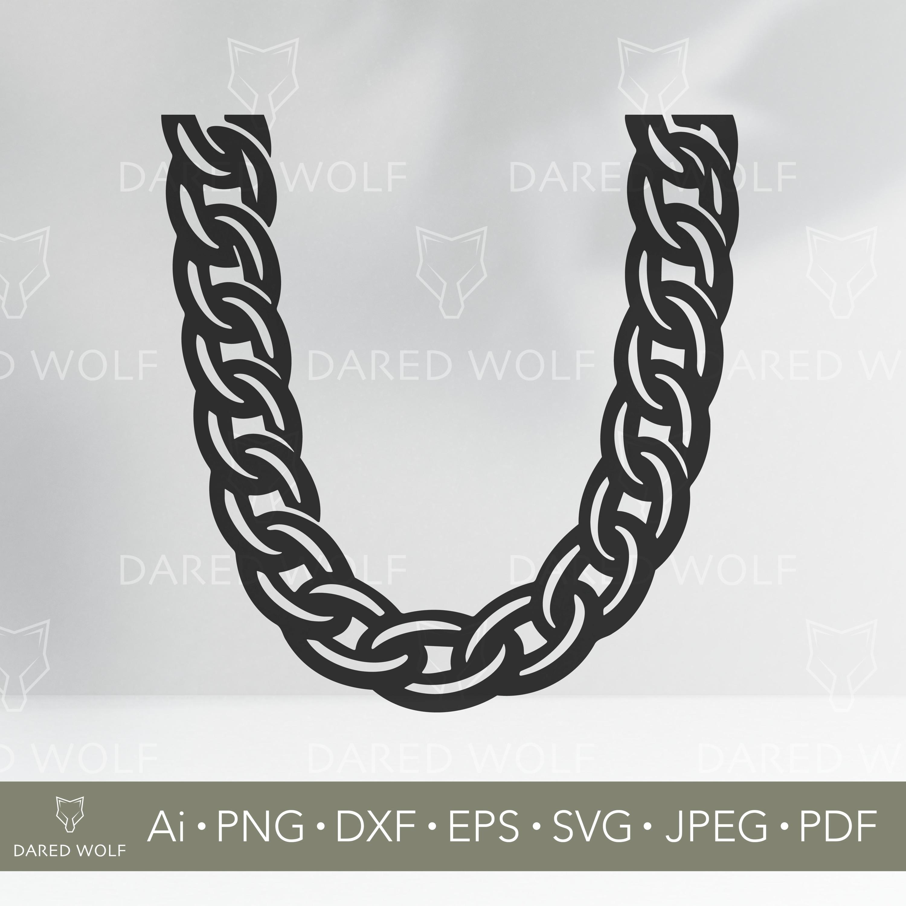 Hip Hop Chain Vector Art | Thick Chain SVG for Cricut and Silhouette ...