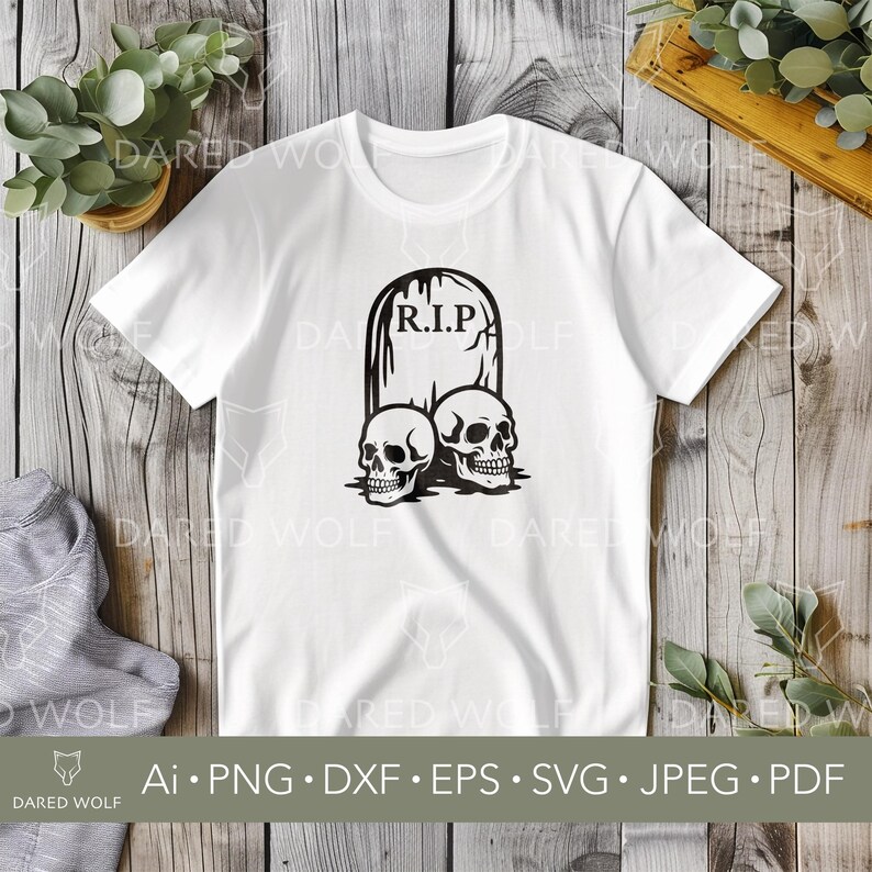 RIP Tombstone Vector Art | Skull Grave SVG for Cricut and Silhouette ...