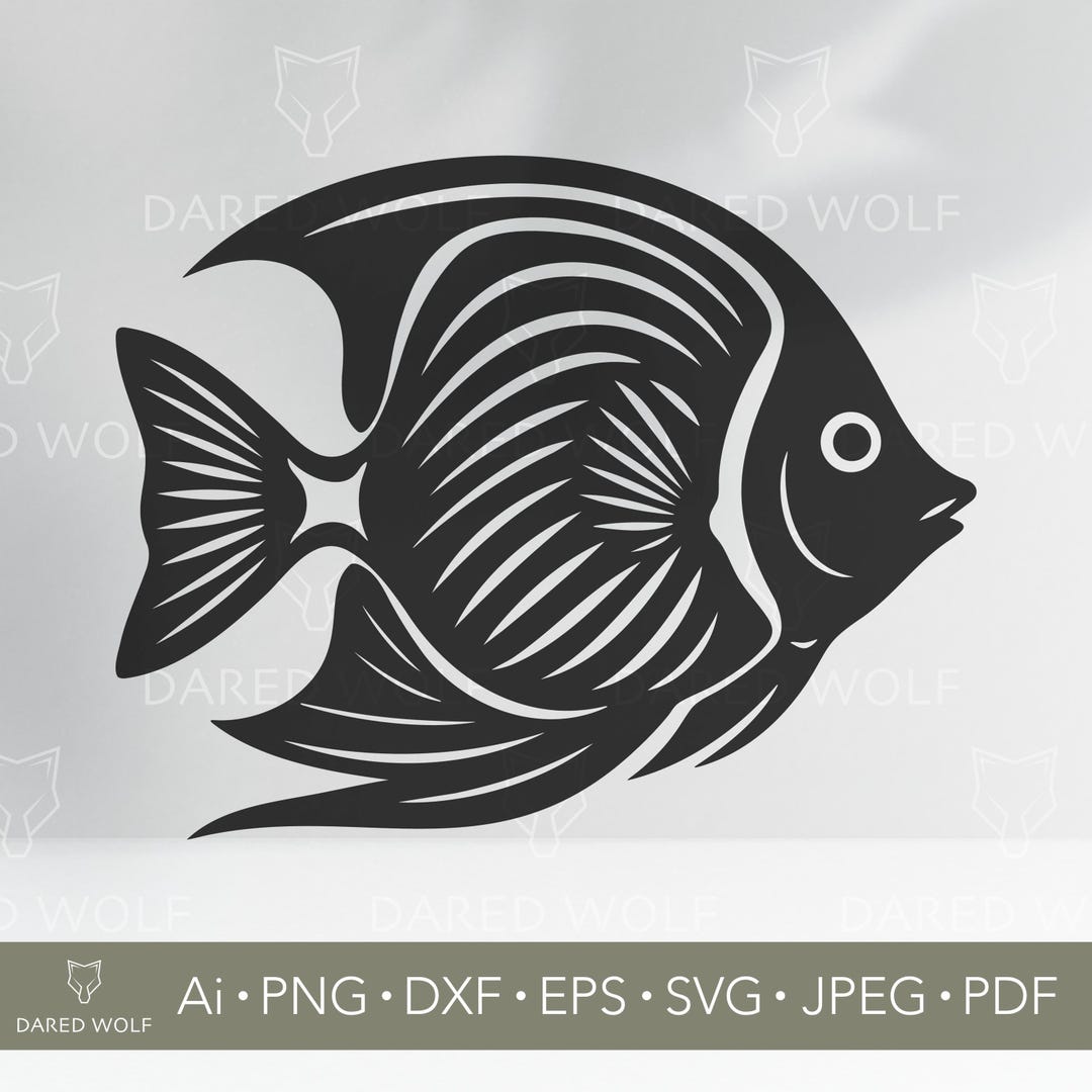 Tropical Fish Vector Art: Ocean Sea Life SVG, Cricut Silhouette ...