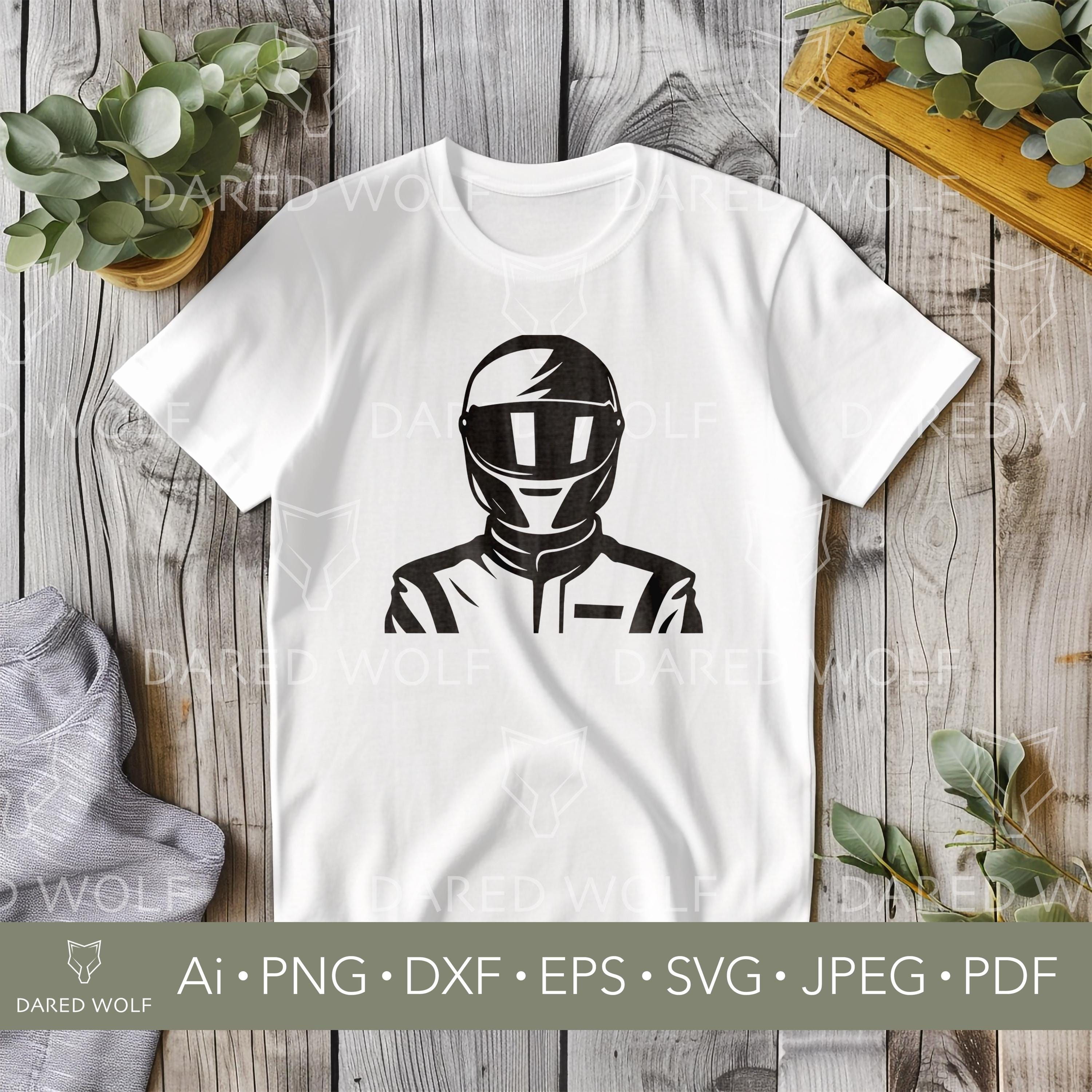 Race Car Driver SVG: Helmeted Racer Clipart for Cricut - Etsy