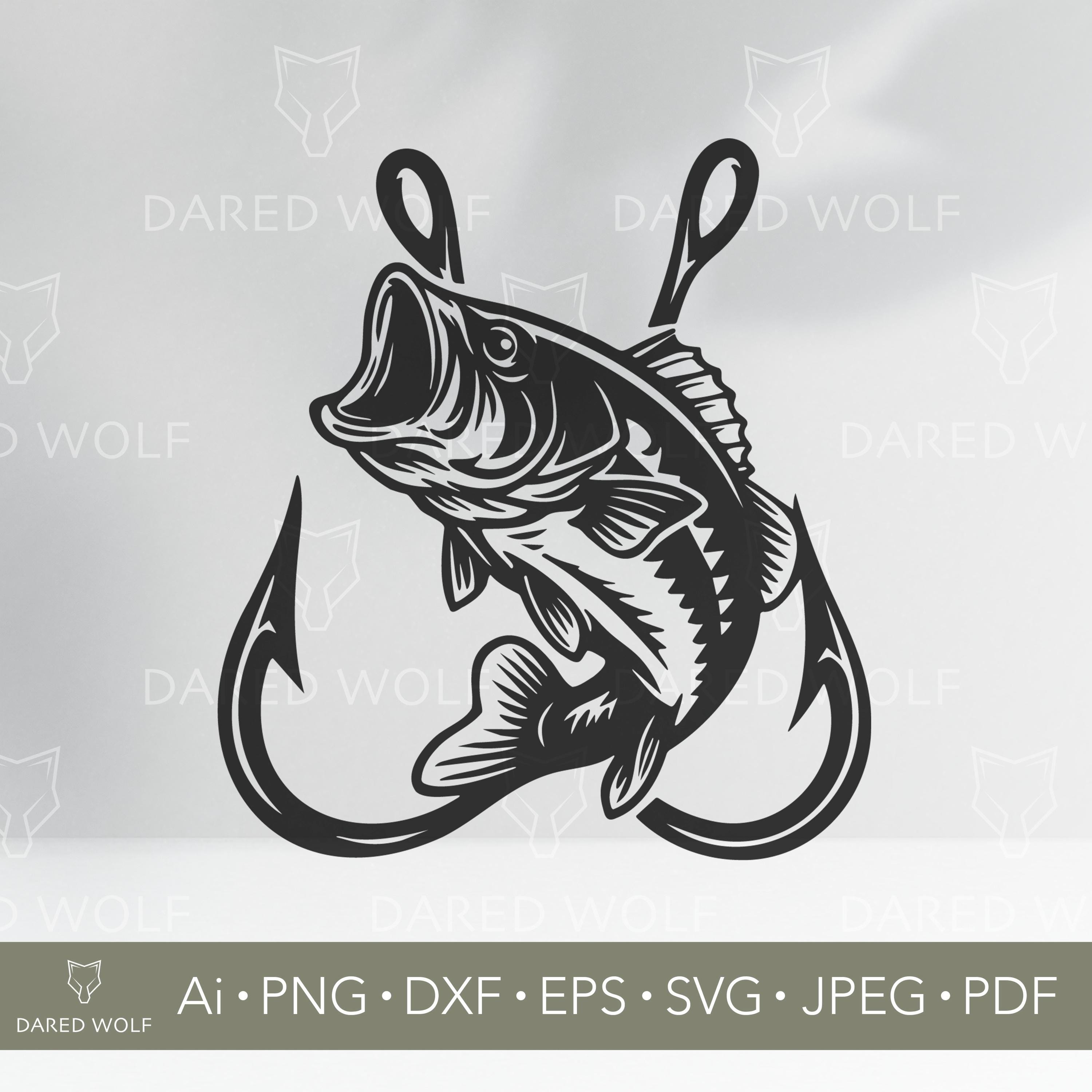 Bass Fishing Vector: Fish Silhouette SVG, Vinyl Cut (digital File) - Etsy