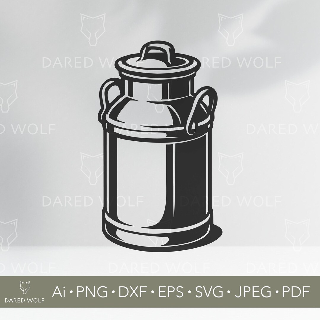 Milk Can SVG - Vintage Farm Milk Jug Clipart - Rustic Dairy Vector ...