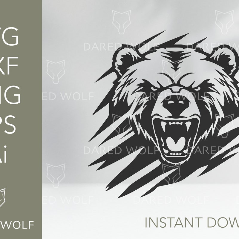 Angry Bear Svg - Etsy
