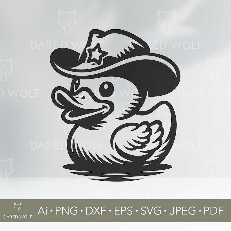 Cowboy Duck Art: Western Rubber Duck With Sheriff Hat (digital Files ...