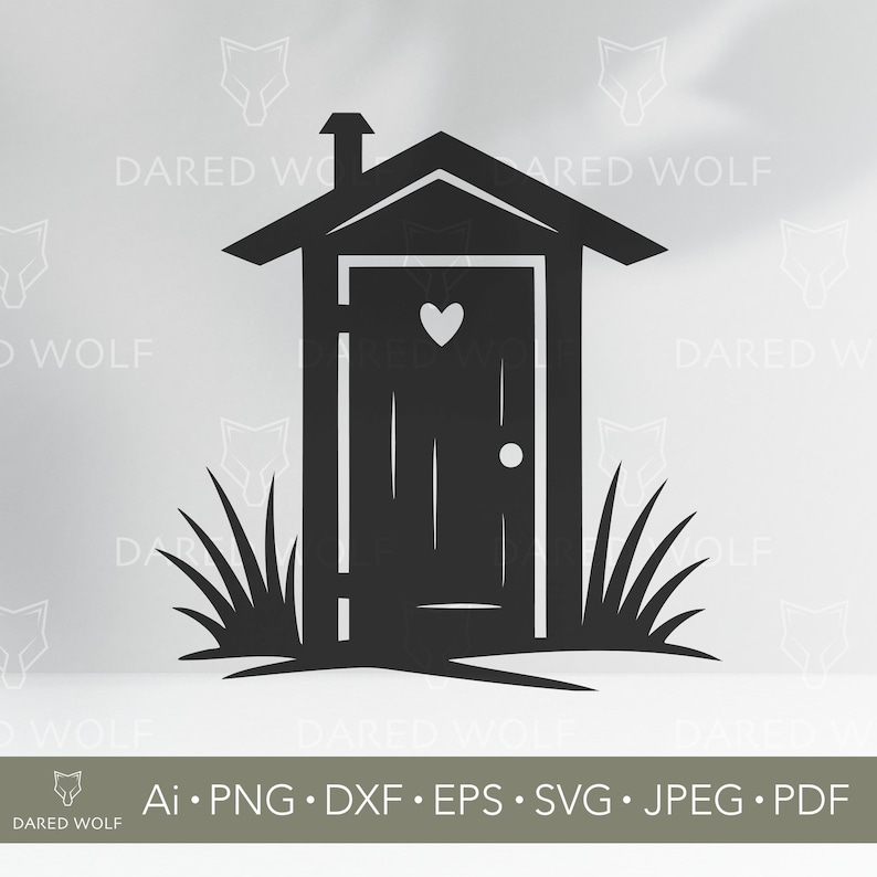 Outhouse Toilet Vector Art | Farmhouse SVG for Cricut and Silhouette ...