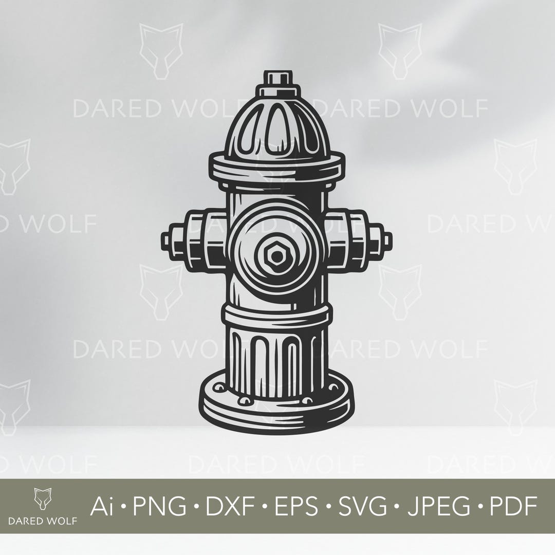 Fire Hydrant SVG Design: Firefighter Clipart for Cricut (digital ...