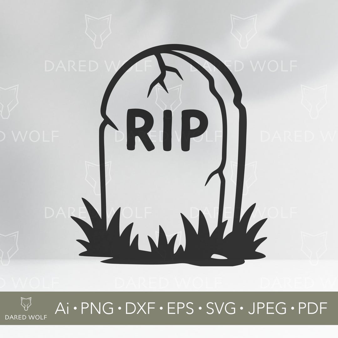 RIP Tombstone SVG Clipart: Halloween Gravestone Vector Design (digital ...