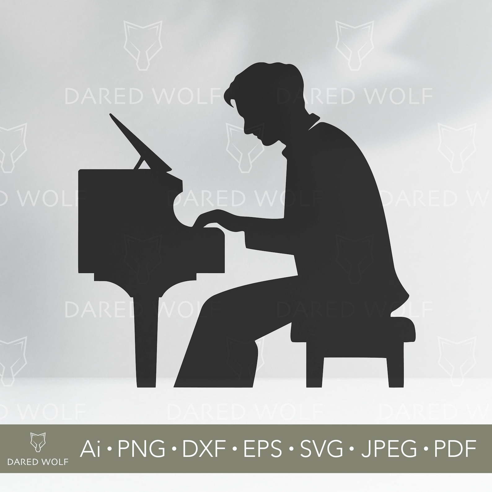 Piano Player SVG: Grand Piano Musician Clipart (digital File for Cricut ...