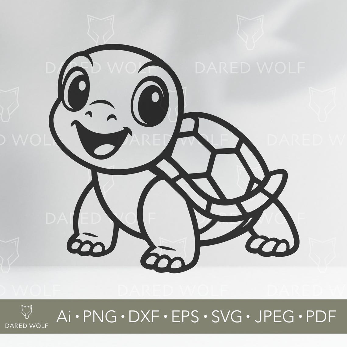Cartoon Baby Turtle SVG | Kids Animal Vector Art (digital File) - Etsy