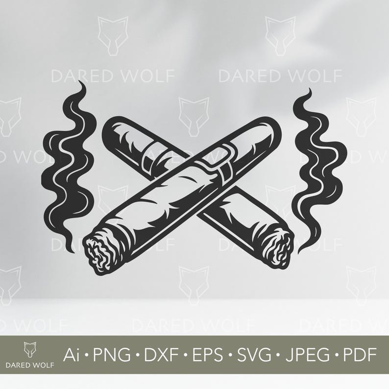 Cigar SVG Vector Art | Smokin’ Crossed Cigars Design for Cricut and ...