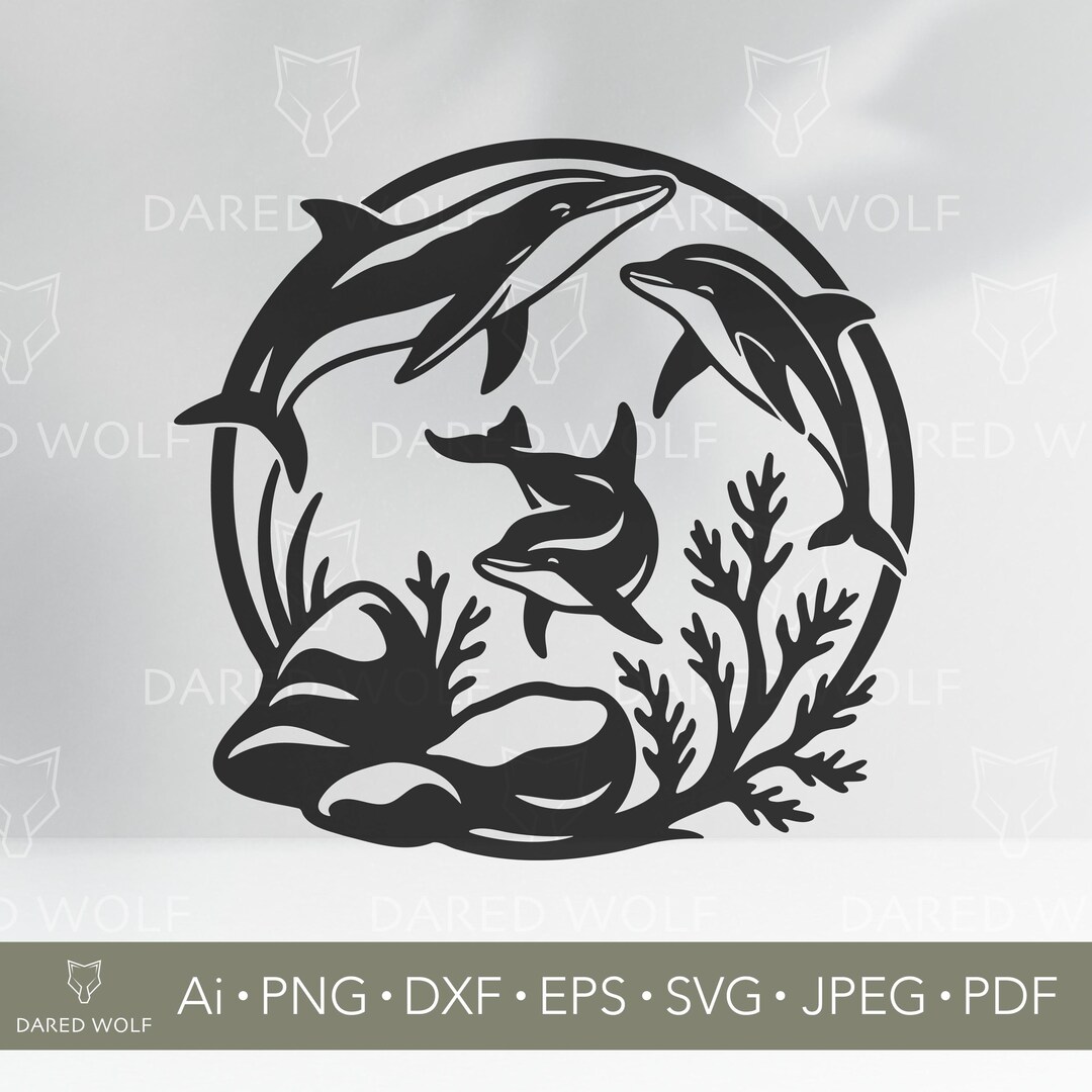 Dolphin Vector Art: Ocean Animal SVG for Cricut (digital File) - Etsy