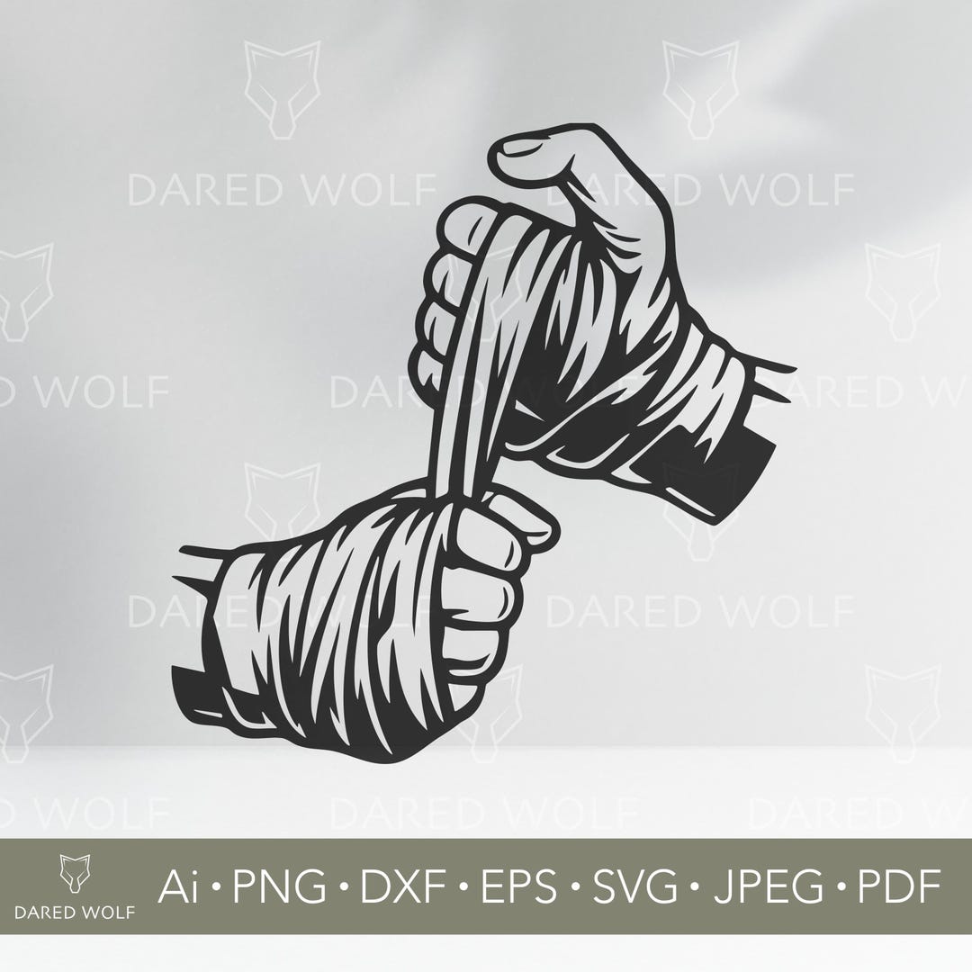 MMA Hand Wrap Vector Art | Fighter SVG for Cricut and Silhouette ...