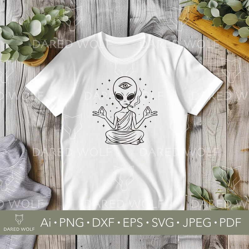 Meditating Alien SVG: Third Eye Zen Clipart (digital Download) - Etsy