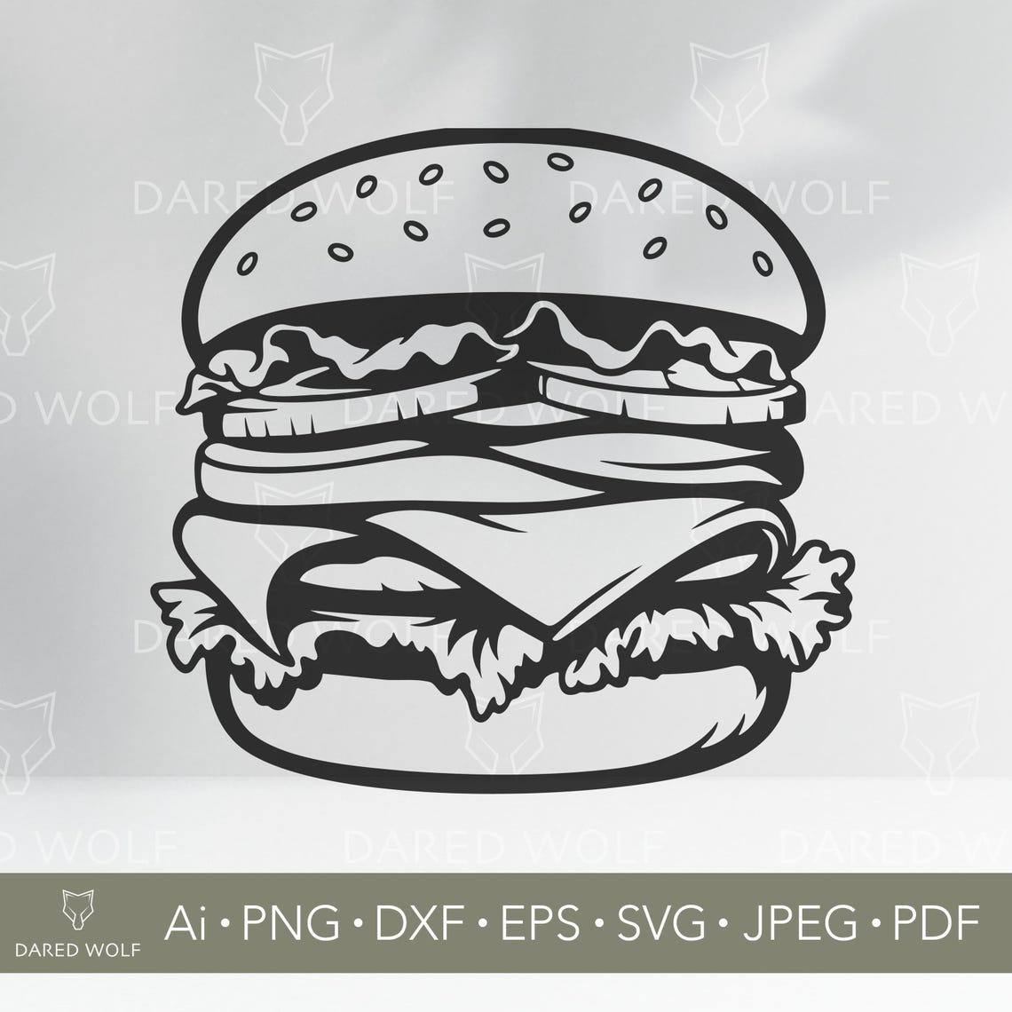 Burger SVG | Juicy Cheeseburger Vector for Cricut and Silhouette ...