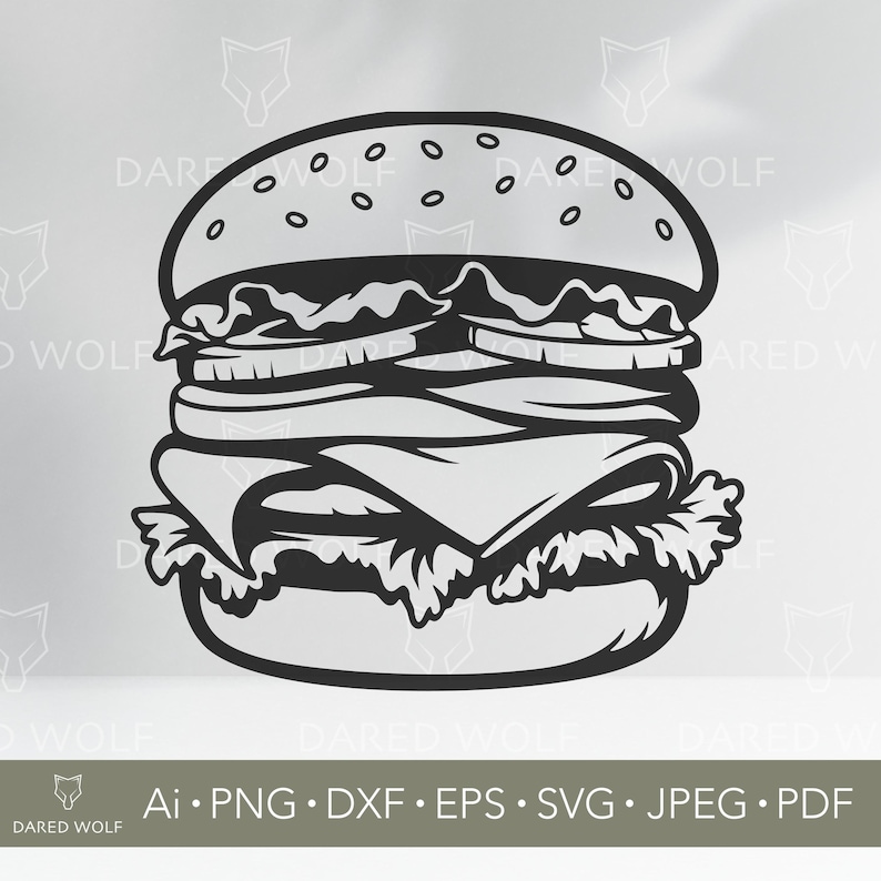 Burger SVG | Juicy Cheeseburger Vector for Cricut and Silhouette ...