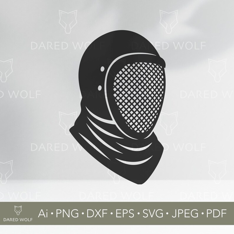 Fencing Mask SVG Vector for Cricut and Silhouette | Fencer Helmet ...