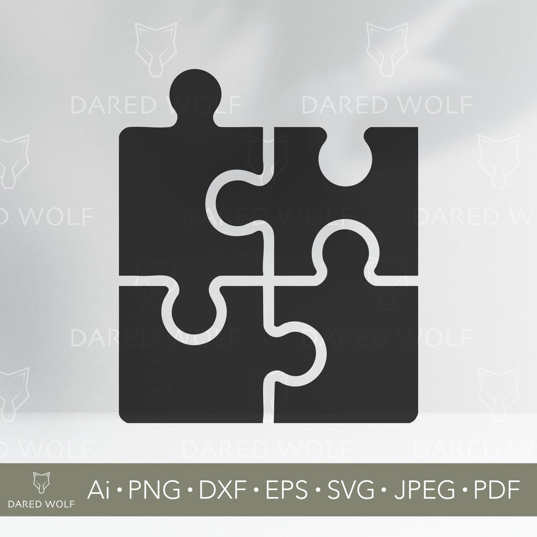 Puzzle Piece Design - Four Interlocking Jigsaw Pieces - Educational and ...