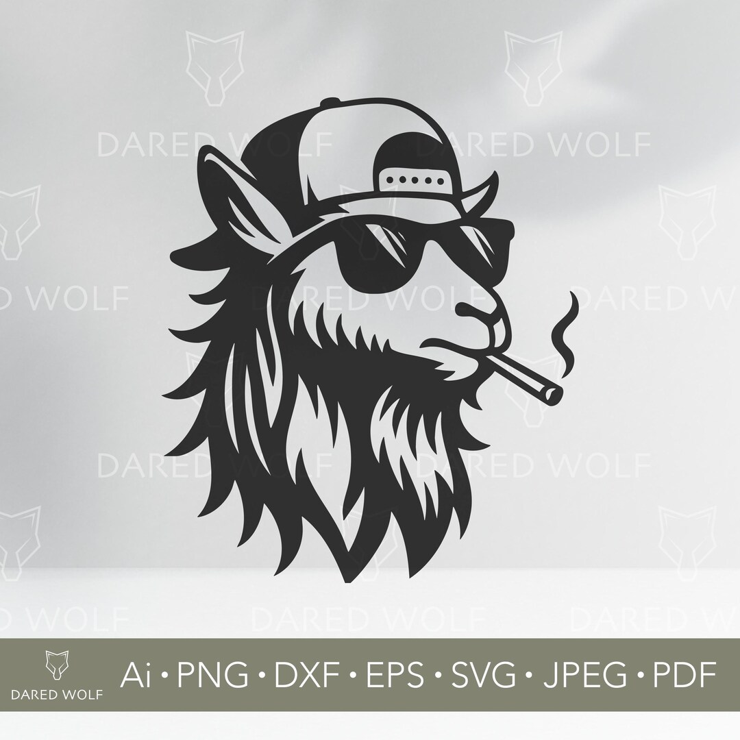 Funny Mullet Goat SVG: Hipster Farm Animal Clipart (digital Download ...