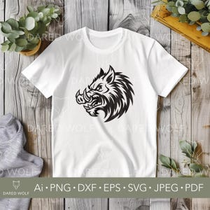 Wild Boar Head Vector: Angry Hog SVG Clipart for Cricut, Silhouette ...