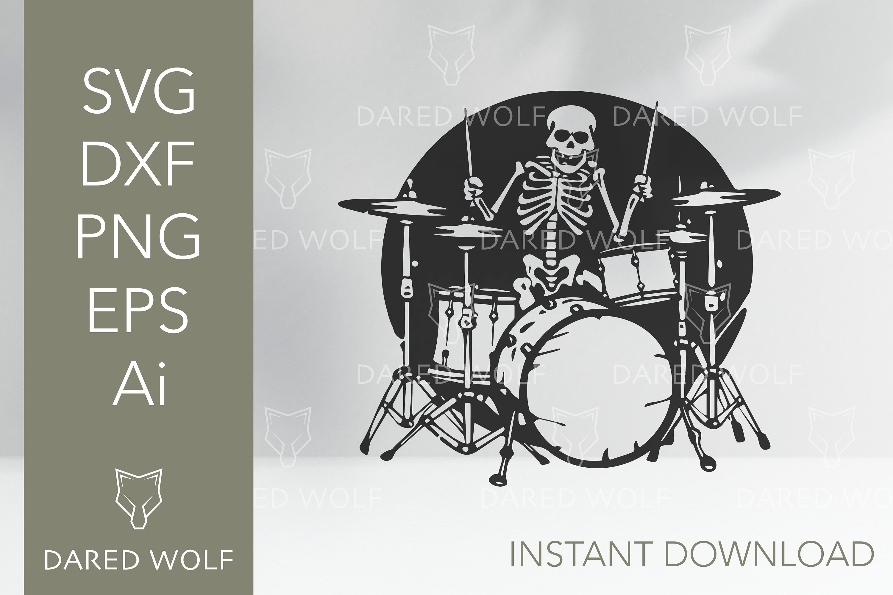 Skeleton Drummer Vector Cut File | Skeleton Clipart | Skeleton Drummer ...