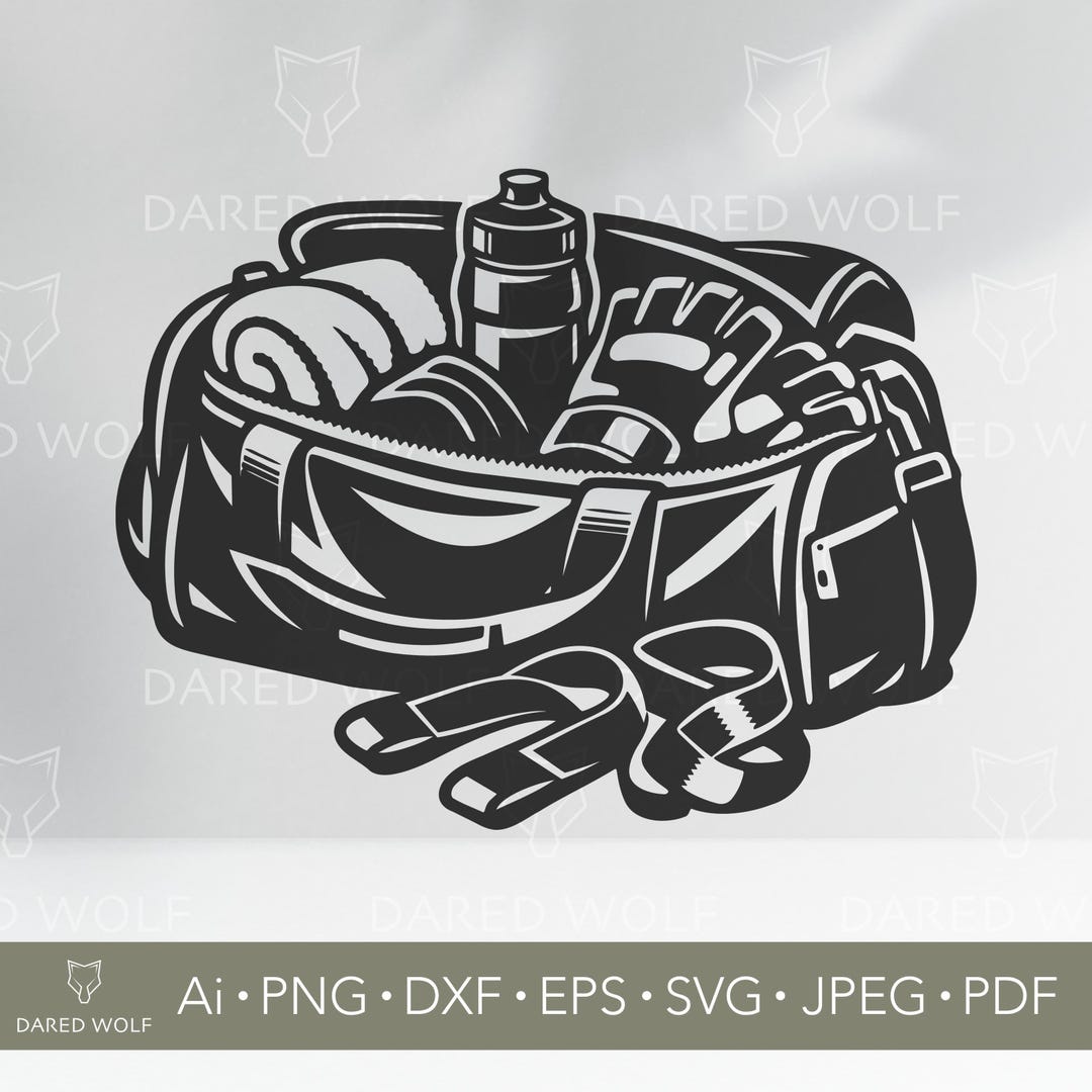 Gym Bag Clipart – Fitness Duffle SVG, Cricut Ready (digital Download ...