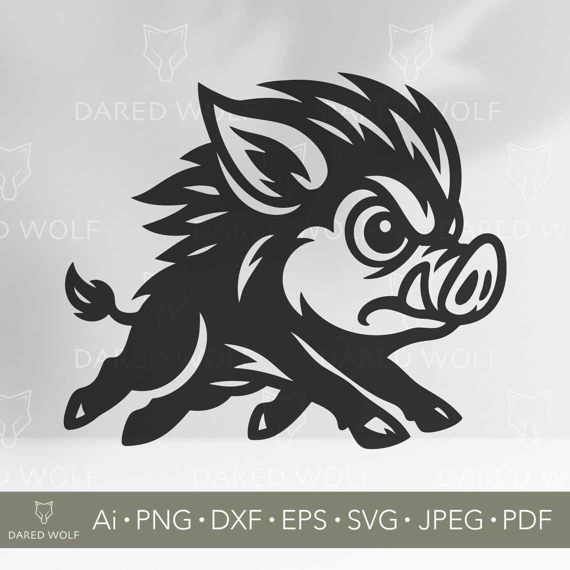 Wild Boar Cartoon Vector Art | Running Pig SVG for Cricut and ...