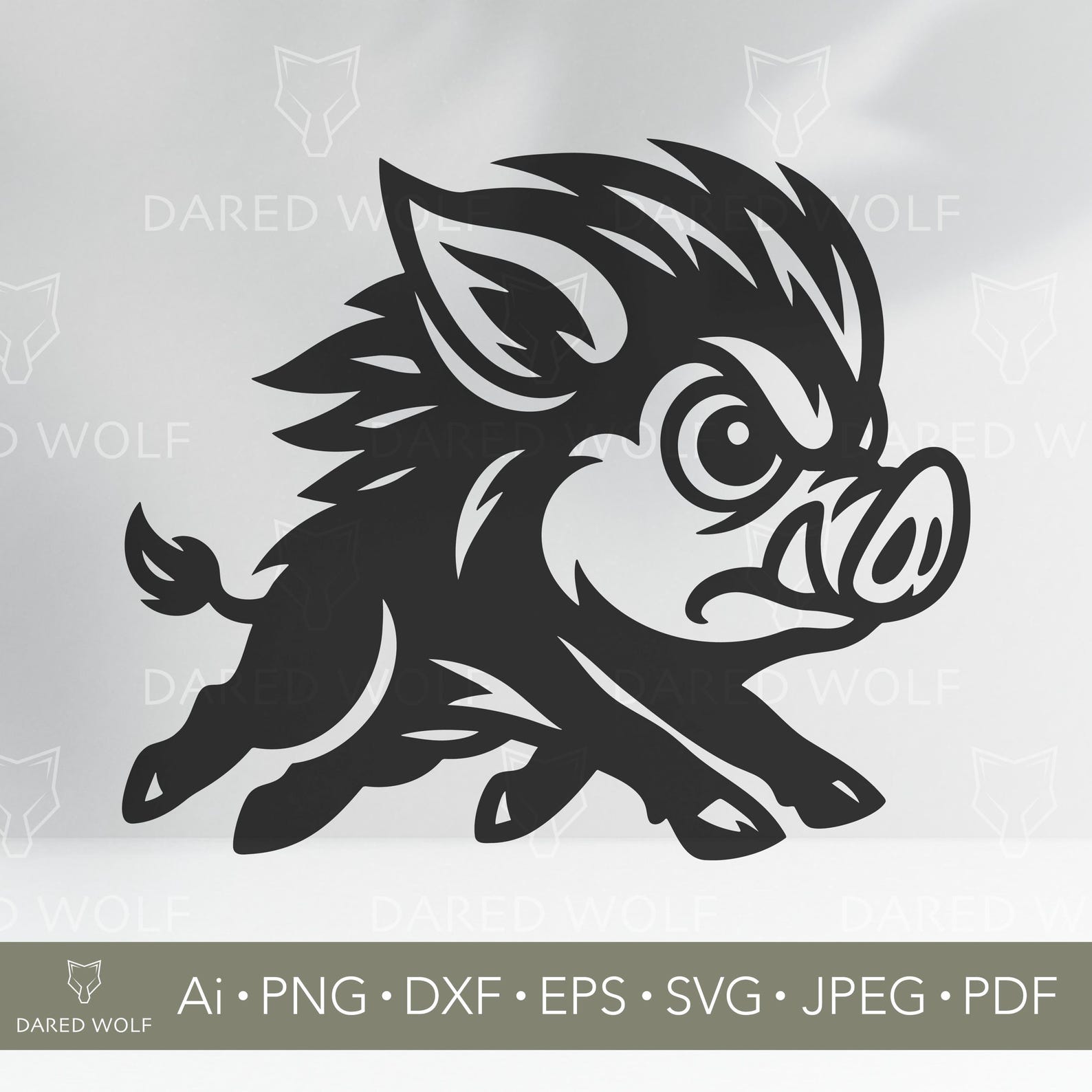 Wild Boar Cartoon Vector Art | Running Pig SVG for Cricut and ...
