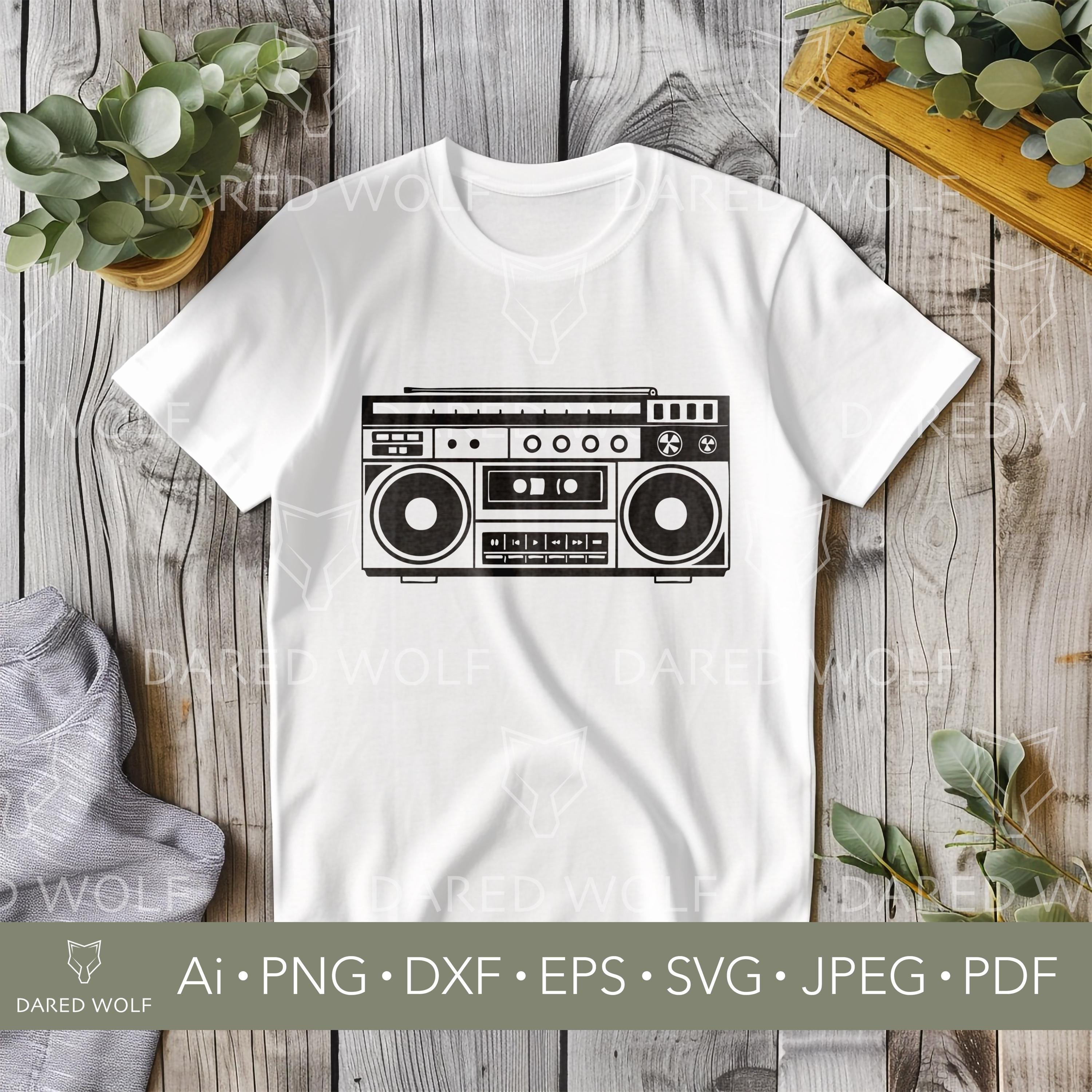 Retro Boombox SVG | Vintage Radio Cassette Player Vector for Cricut ...