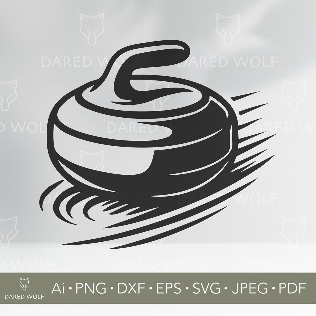 Curling Stone SVG - Winter Sport Clipart - Bold Vector Silhouette for ...