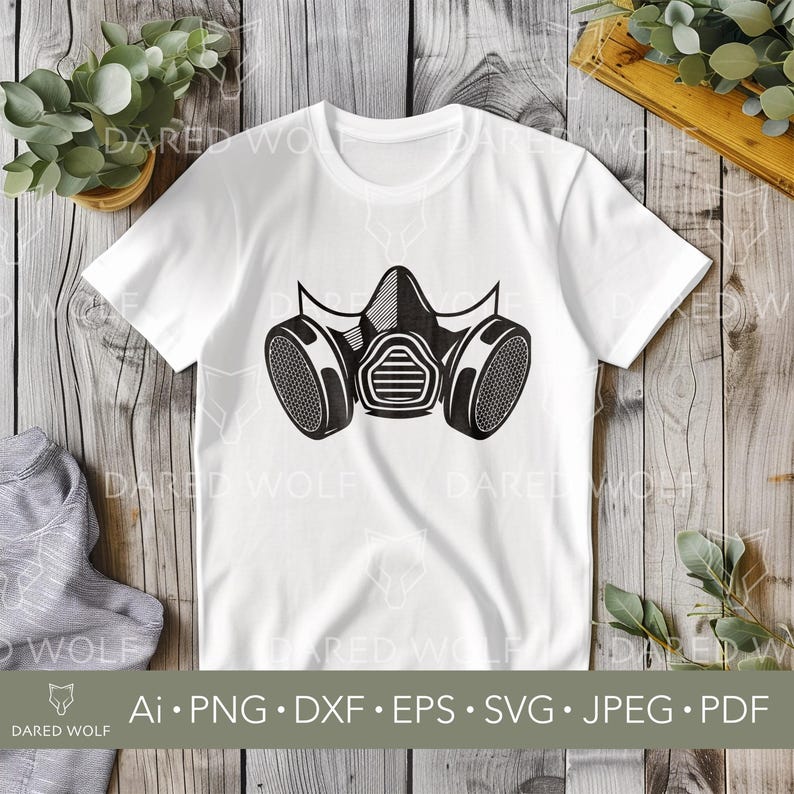 Spray Paint Respirator Mask SVG: Gas Mask Vector Clipart (digital Cut ...