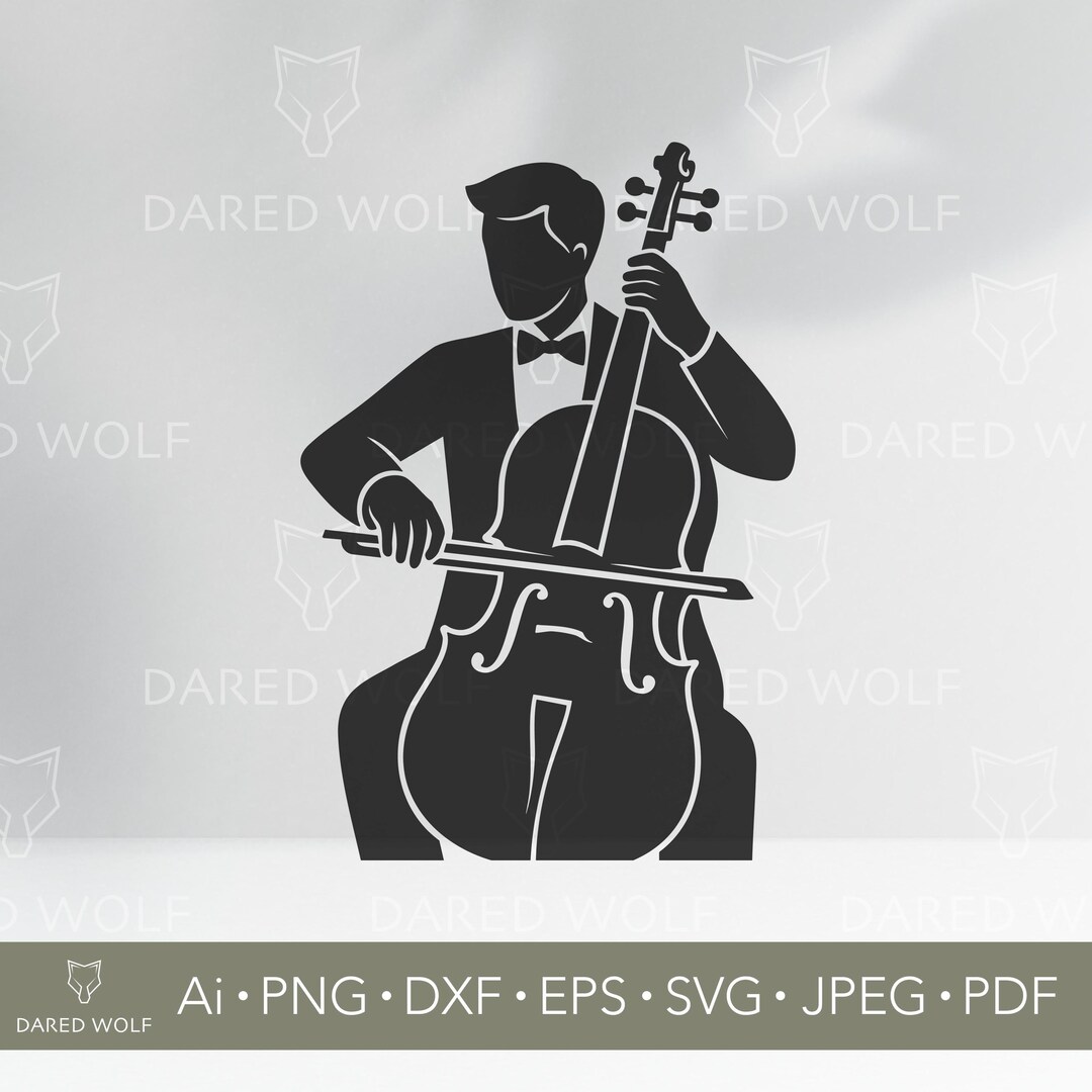 Cellist Silhouette SVG Design | Elegant Classical Musician Vector for ...