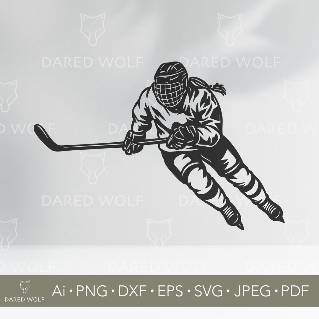 Girl Hockey Player SVG: Female Ice Hockey Vector Art (digital File for ...