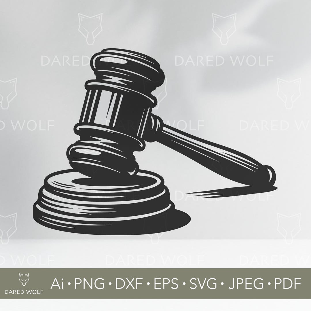 Judge Gavel SVG: Wooden Hammer Clipart for Cricut & Silhouette (digital ...