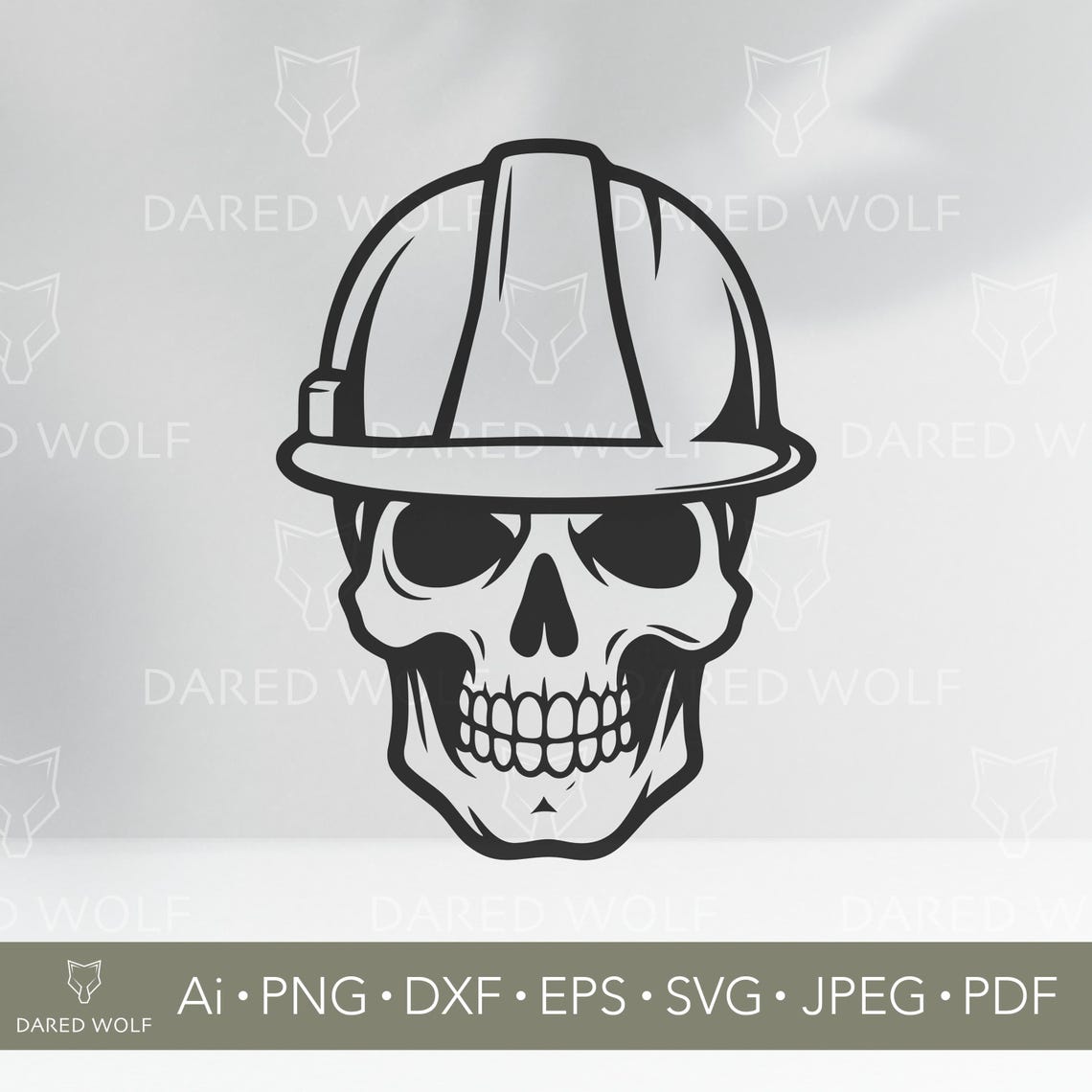 Construction Skull SVG | Hard Hat Skeleton Vector for Cricut ...