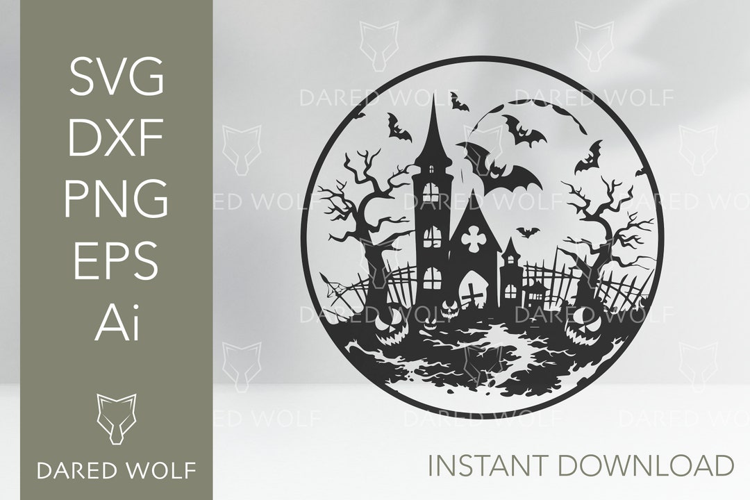 Halloween Scene Vector Cut File | Halloween Clipart | Halloween Svg ...