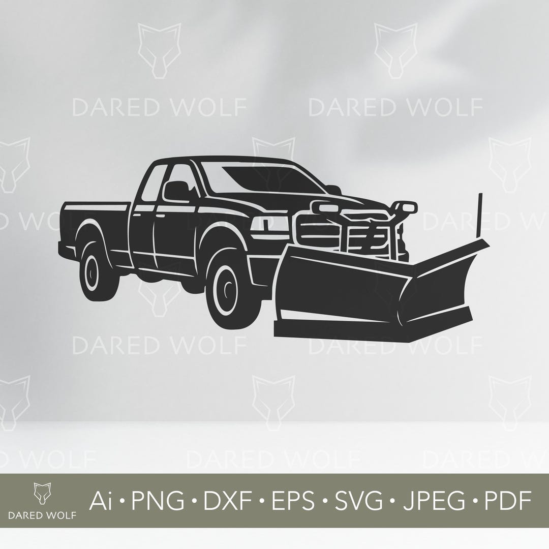 Snow Plow Truck Vector Art: Winter Work SVG, Vinyl Cutting (digital ...