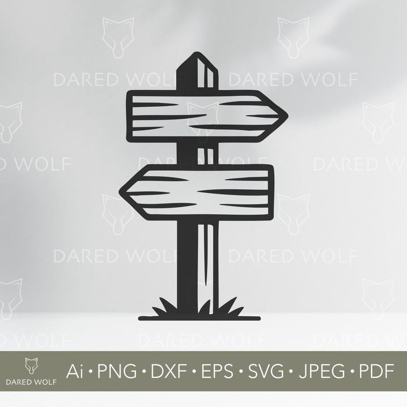 Wooden Sign Post SVG | Rustic Trail Marker Cut File for Cricut ...
