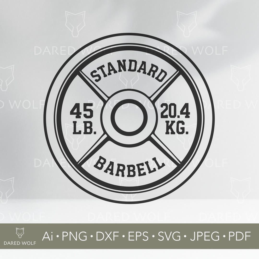 45 LB Barbell Weight Plate Vector Art: Gym Fitness SVG (digital ...