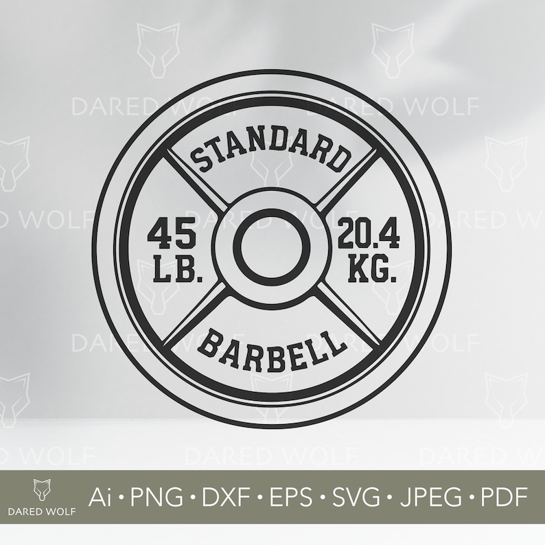 45 LB Barbell Weight Plate Vector Art: Gym Fitness SVG (digital ...